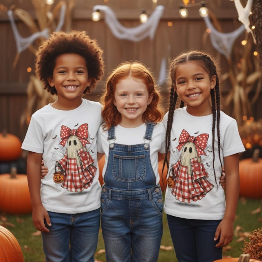 Retro Gingham Ghost PNG, Halloween Girl Ghost Clipart, Red Check Plaid ...