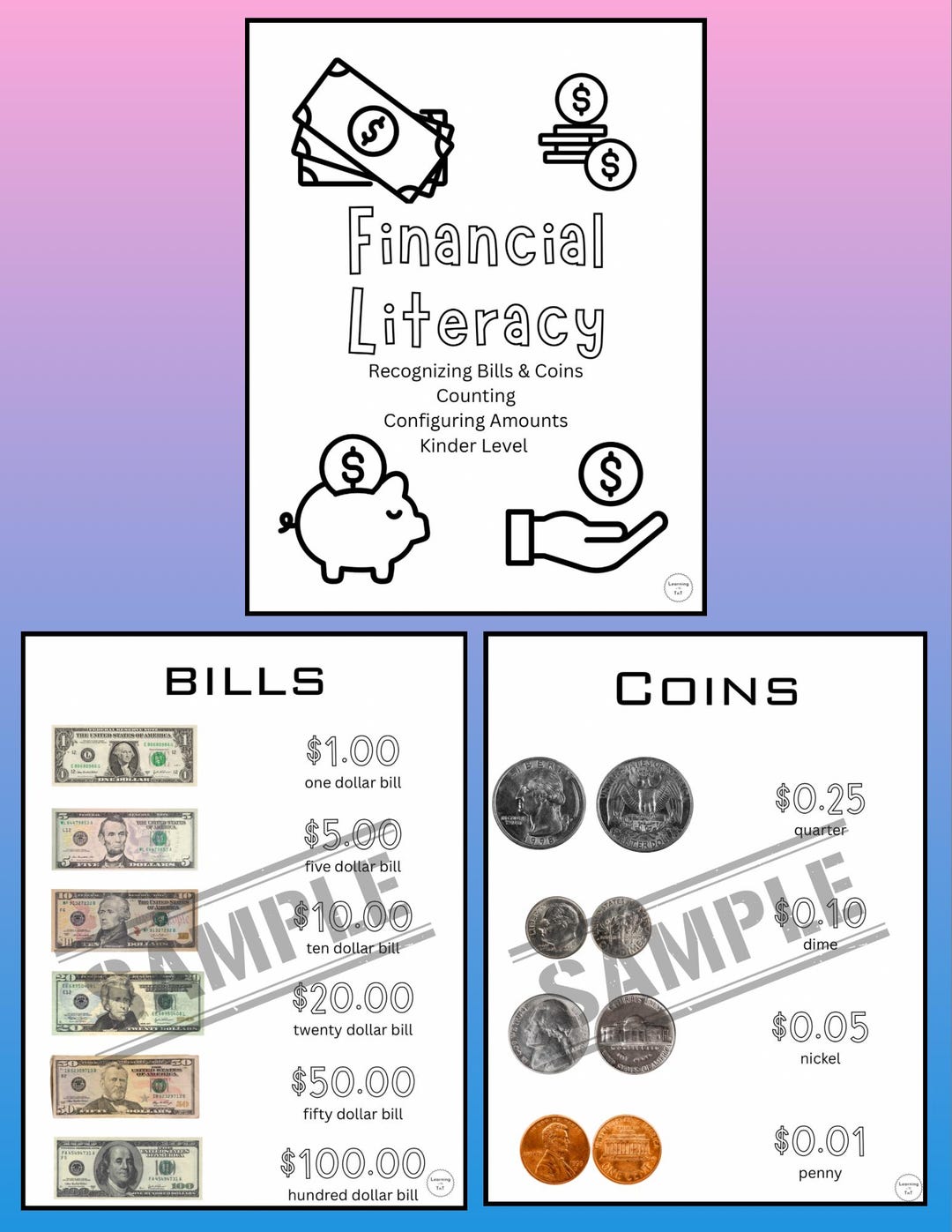 Financial Literacy. Recognizing Bills and Coins. Practice. Review ...
