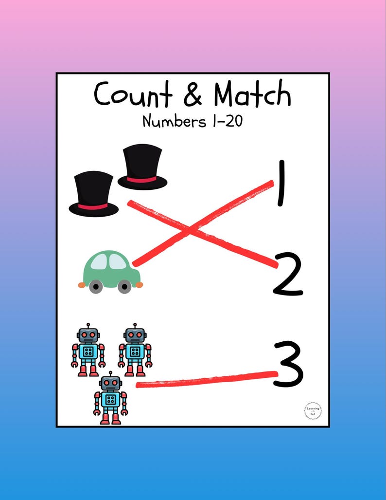 Count & Match Activity Worksheets | Numbers 1–20 | Kids Can Color ...