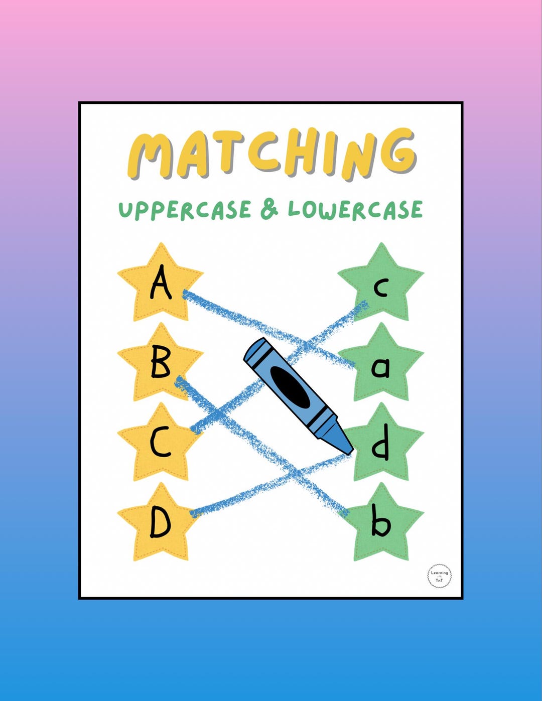 Letter Recognition. Matching Uppercase and Lowercase. PDF. - Etsy