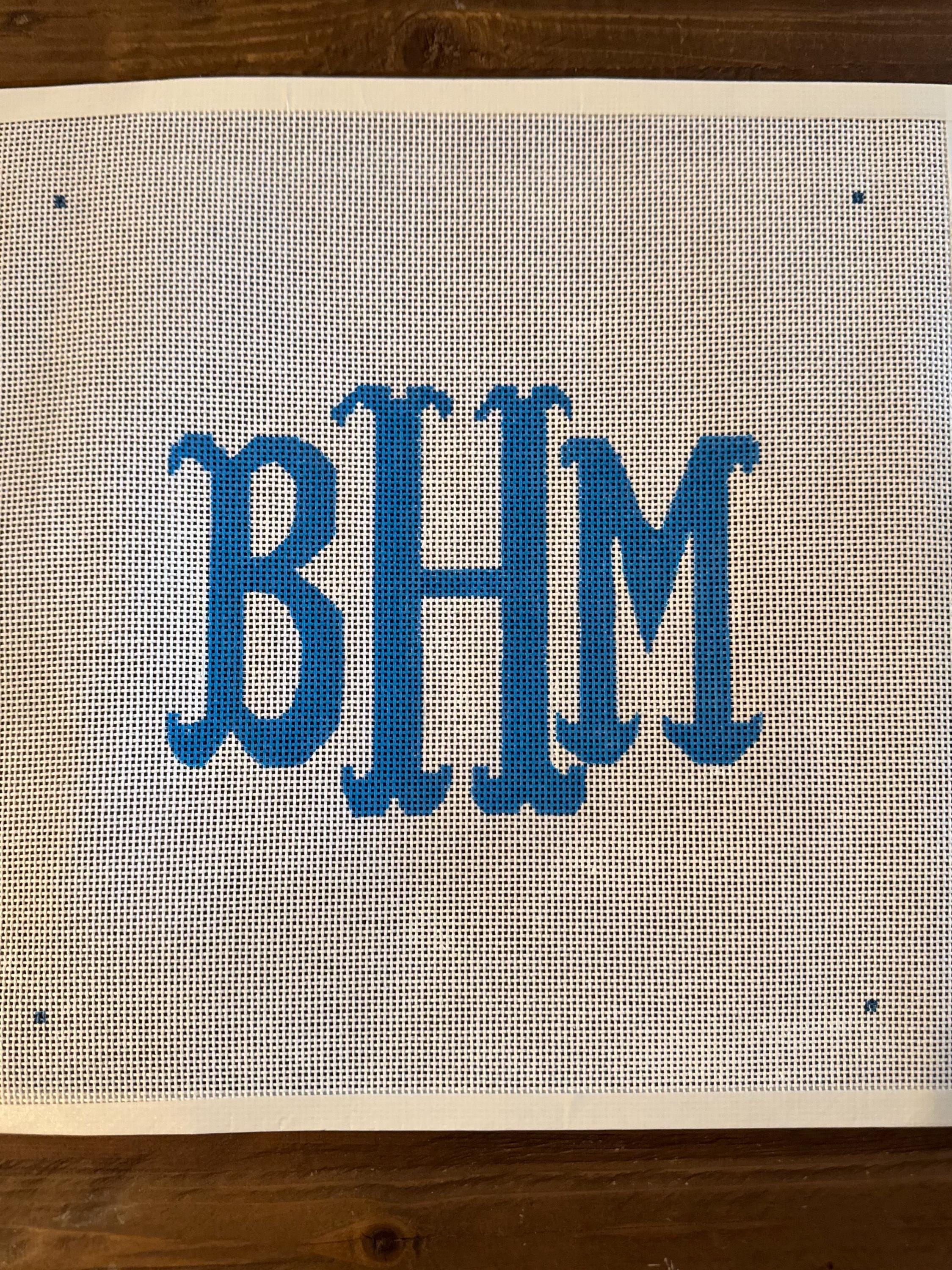 Monogram Needlepoint Pillow Canvas - Customized - Etsy