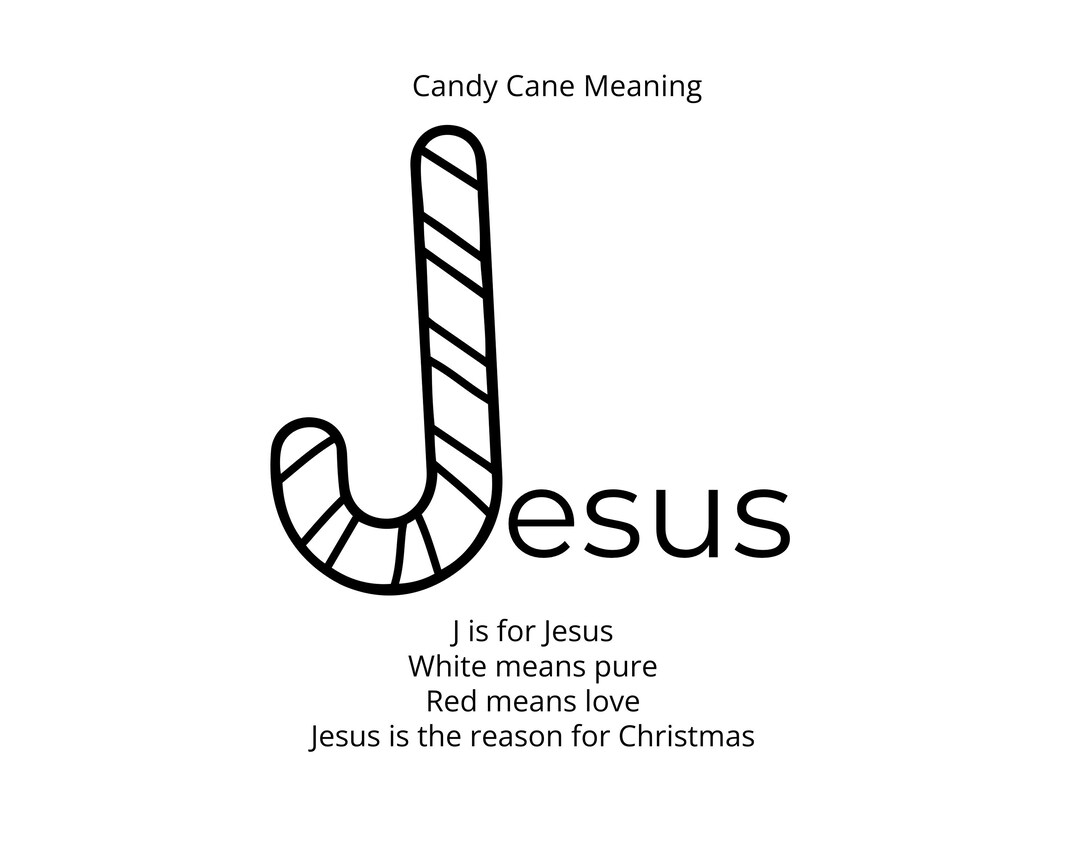 Christmas Candy Cane Meaning Coloring Page - Etsy