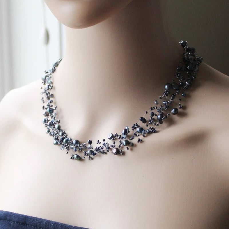 Multi Strand Pearl Necklace - Etsy
