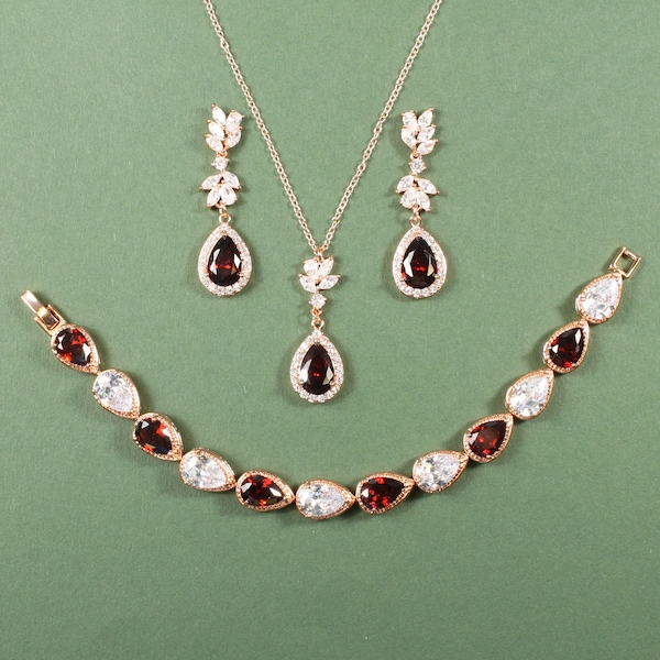 Red Jewelry Set - Etsy
