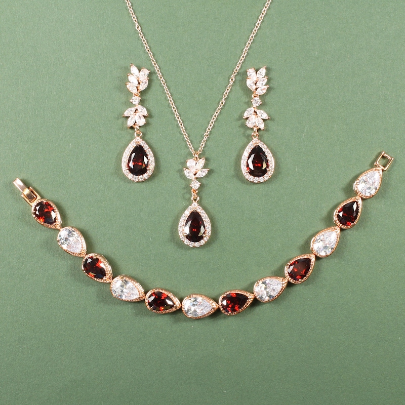 Red Jewelry Set - Etsy