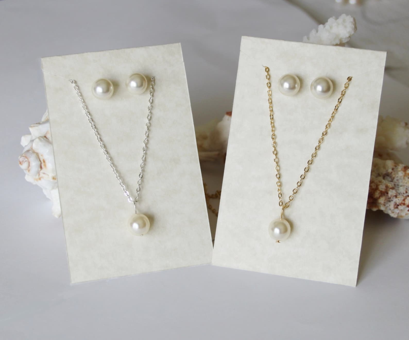 Custom Color Wedding Pearl Gift SET Pearl Necklace Earrings - Etsy