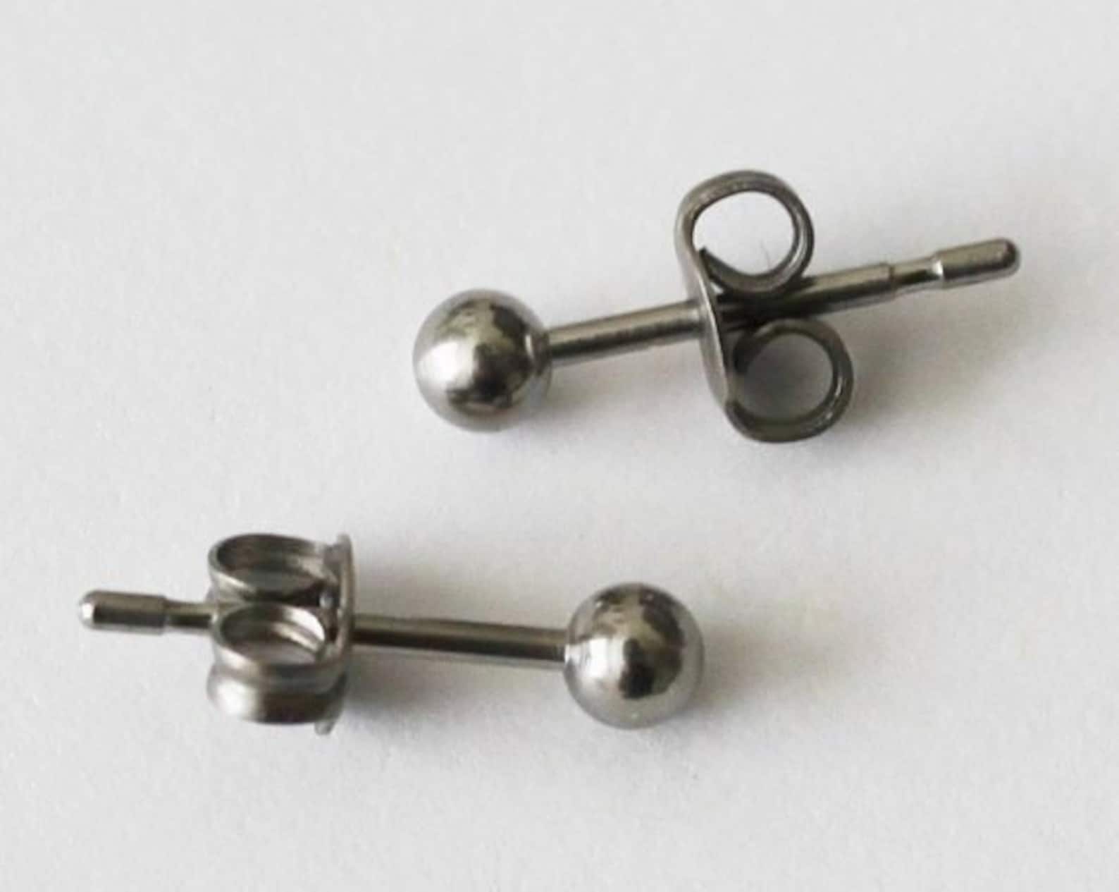 Pure Titanium Ball Post Earring 3mm 4mm 5mm 6mm Titanium - Etsy
