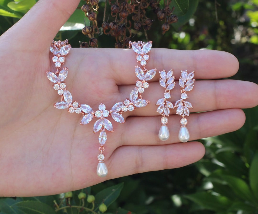 Bridal Pearl Jewelry Wedding Jewelry Set Wedding Pearl Earrings ...