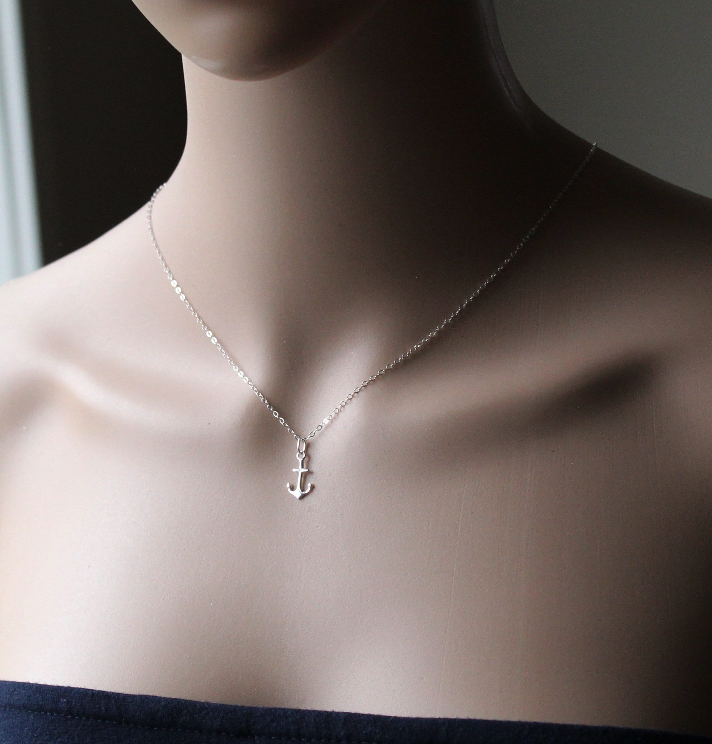 Anchor Necklace Sterling Silver anchor Pendant | Etsy