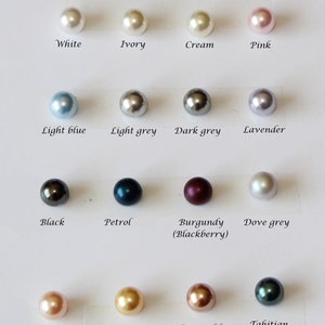 Custom Color Wedding Pearl Gift SET Pearl Necklace Earrings Bridesmaid ...