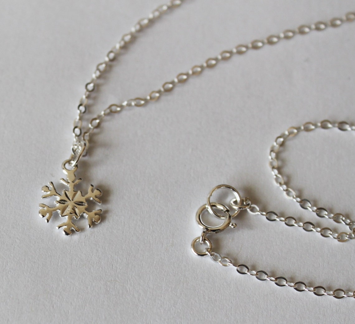 Christmas Gift snowflake Necklace Sterling Silver Snow - Etsy