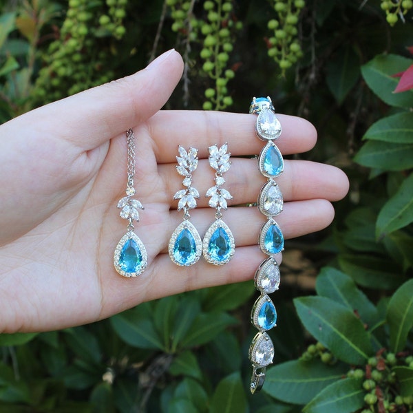 Blue Bridal Jewelry - Etsy
