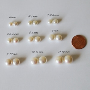 Clip on Pearl Studs, Multiple Sizes, Genuine Pearls, Silver or Gold ...