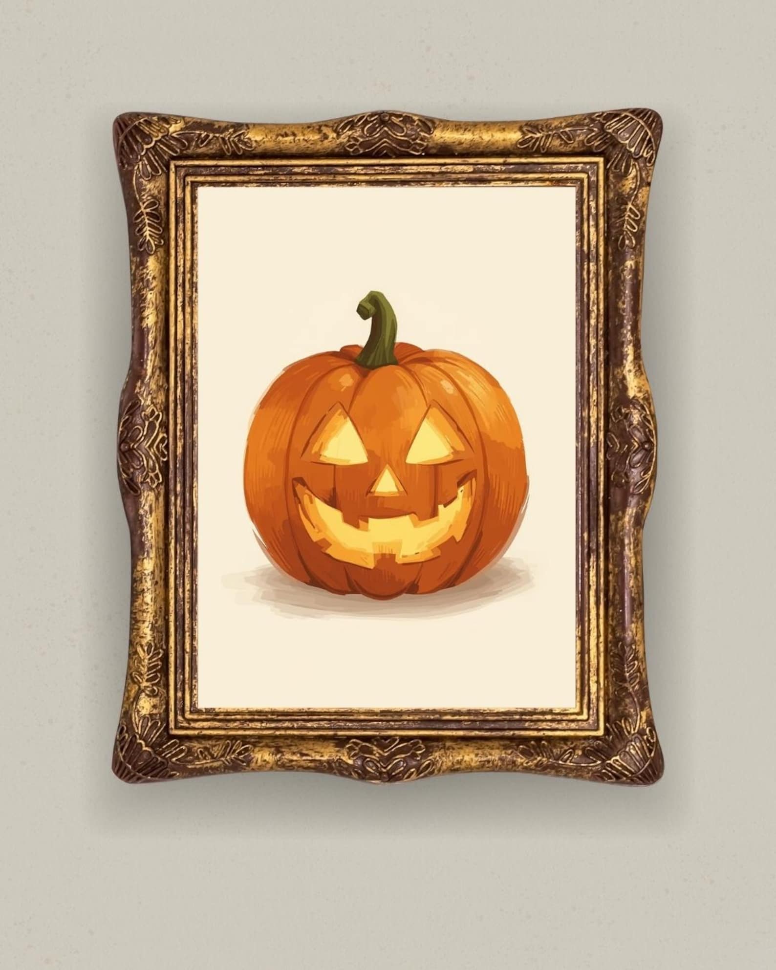 Pumpkin Halloween Wall Art | Jack-o’-lantern Printable Digital Download ...