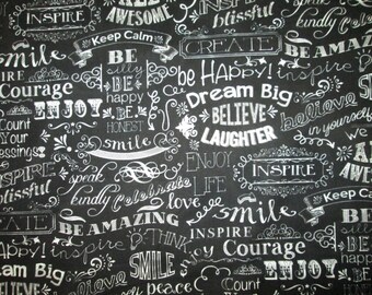 Fabric with words | Etsy