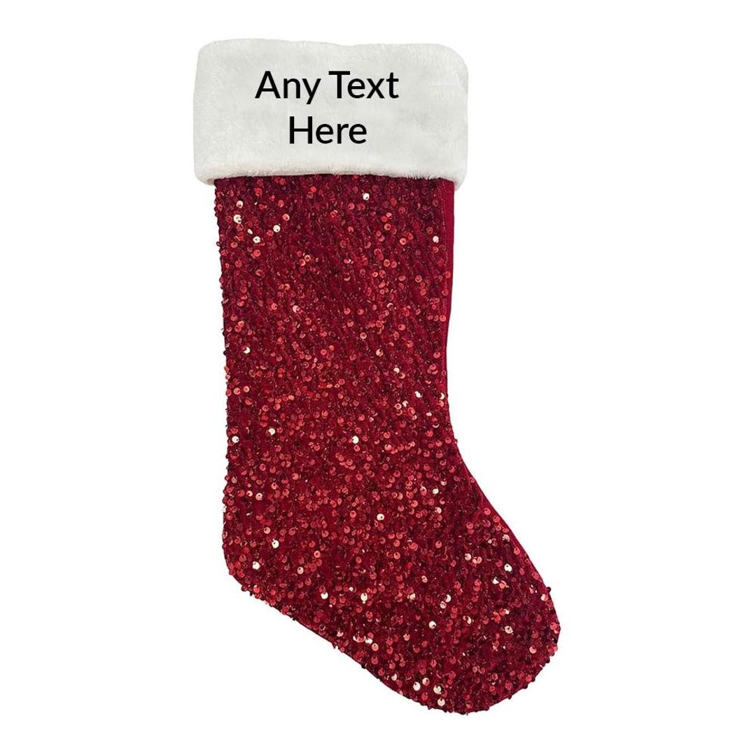 Personalized Sequin Christmas Stocking, Festive Family Decor - Etsy