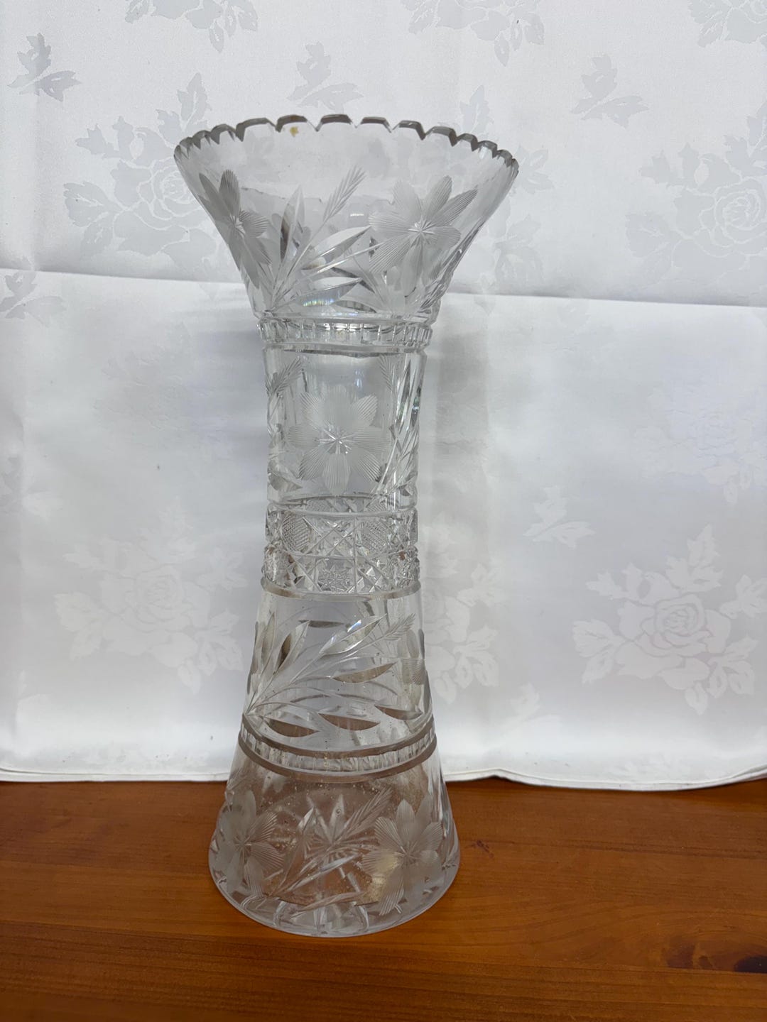Cut Glass Vase - Etsy