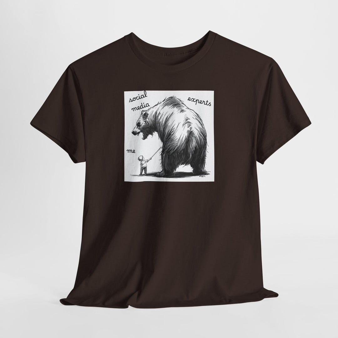 Poking Fun at the Social Media Bear Graphic Tee, Perfect for Casual ...