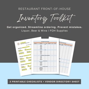 Liquor Order Sheet Template - Etsy