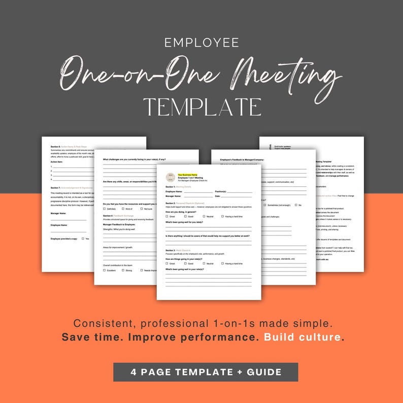 Employee One-on-one Meeting Template - Etsy