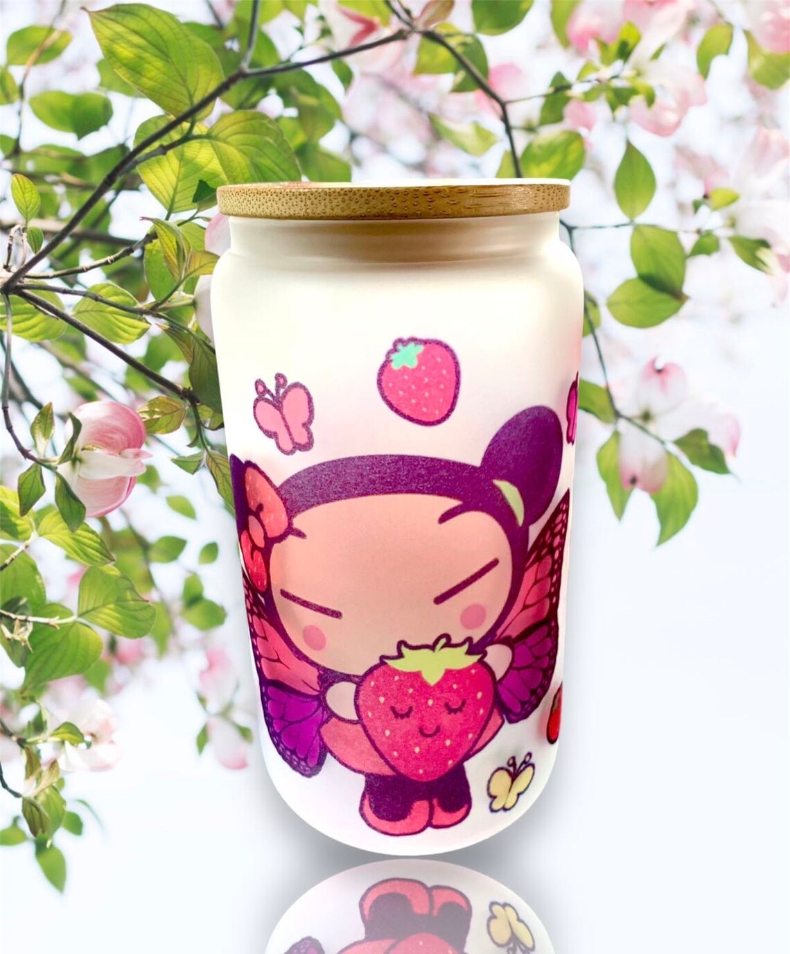 Kawaii Pucca Anime Theme 16oz Glass Can Cup Great Gift Idea Gift for ...