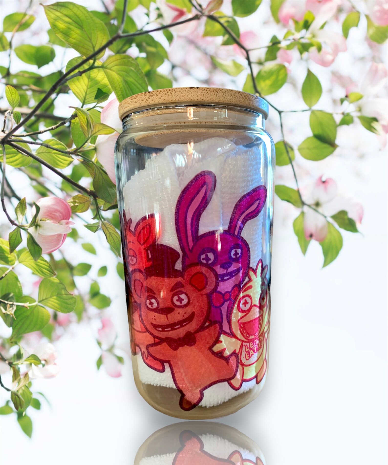 Kawaii FNAF Five Night at Freddys Theme 16oz Glass Can Cup - Etsy