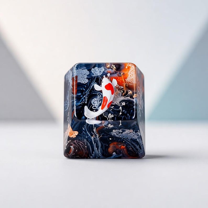 Koi Fish Artisan Keycap, Handmade Resin Custom Keycap for Cherry MX ...
