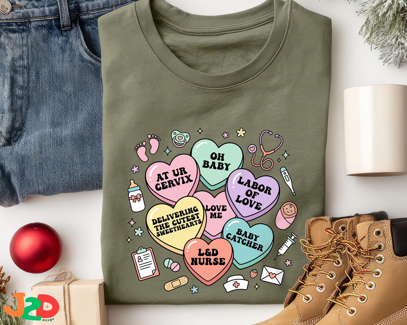 Labor Delivery Nurse Valentine SVG PNG: Funny Conversation Hearts LD T ...