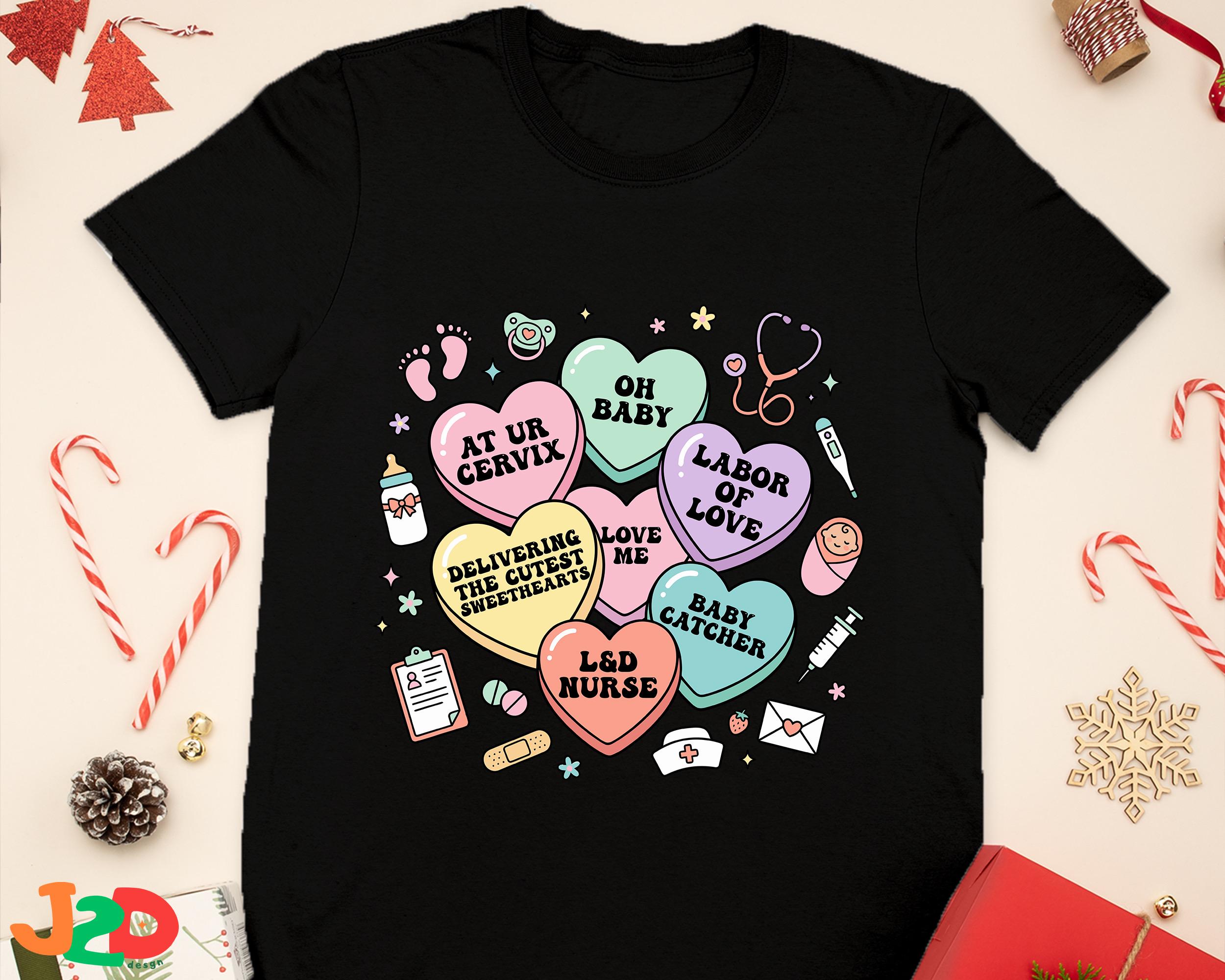 Labor Delivery Nurse Valentine SVG PNG: Funny Conversation Hearts LD T ...