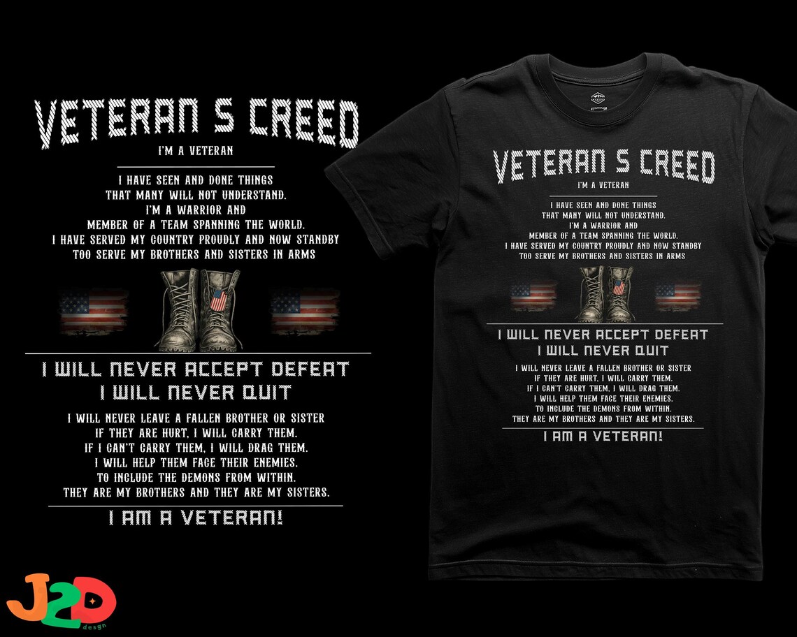 Veteran's Creed I'm A Veteran PNG: Military Boots American Flag Tribute ...