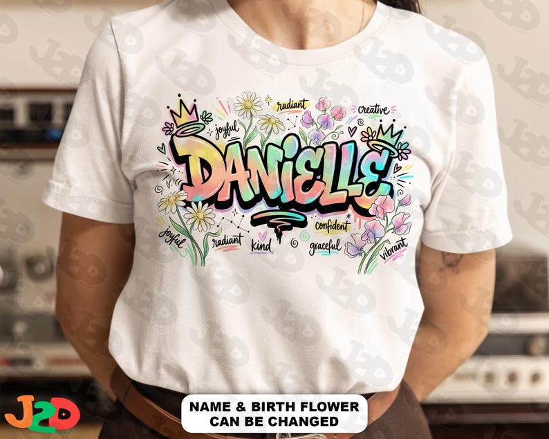 Personalized Graffiti Name Art PNG: Custom Birth Month Flower ...
