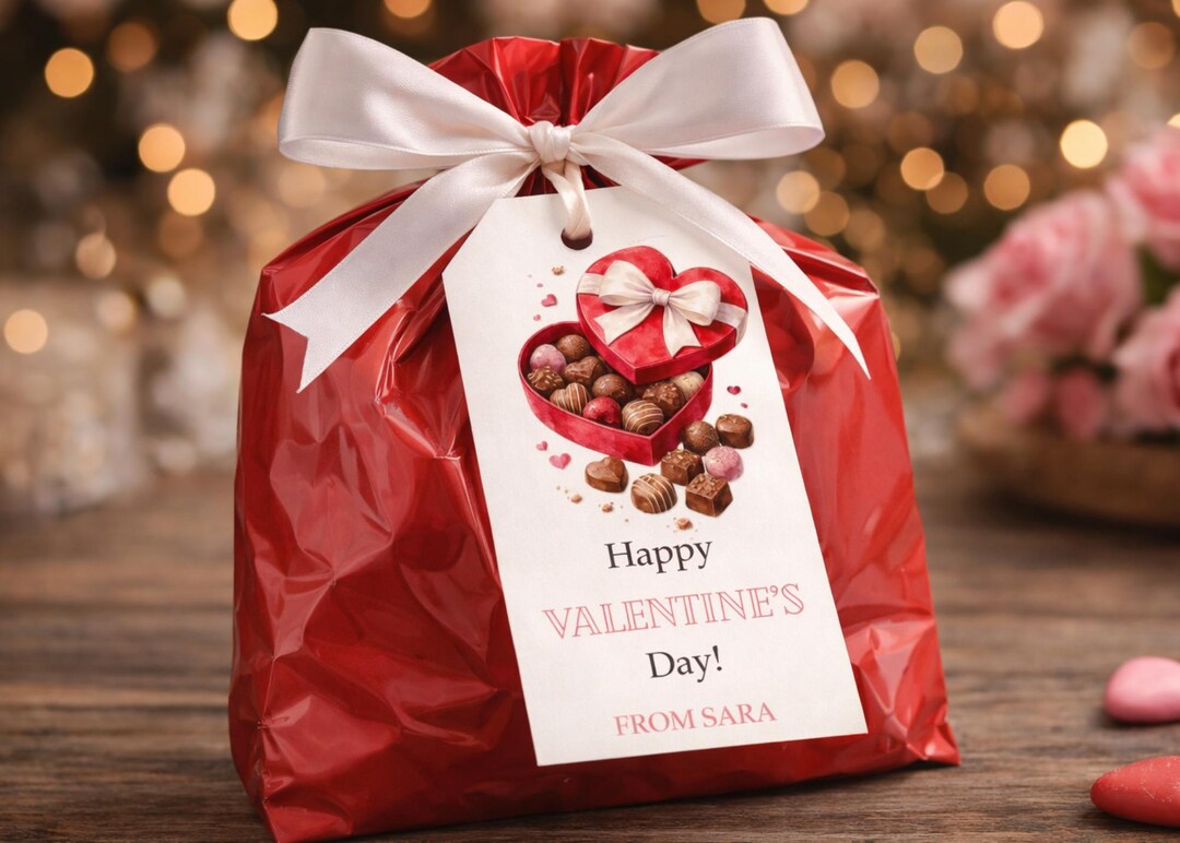 Valentine Gift Tags Printable | Chocolate Valentine Tags | Happy ...