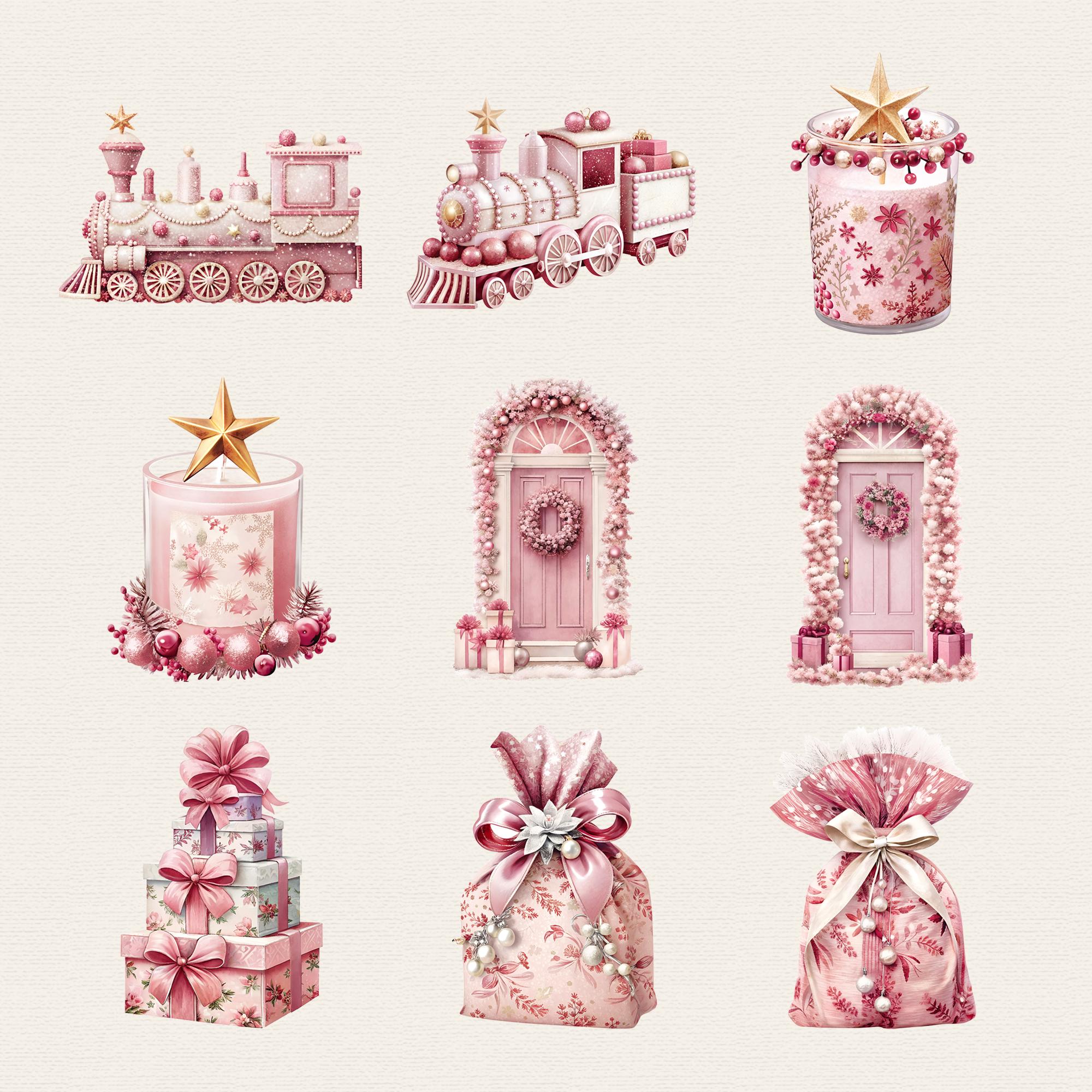Preppy Christmas Clipart 2026: 100 Pngs - High-detail Holiday Art ...