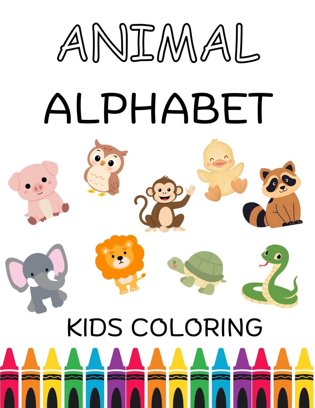 Animal Alphabet Kids Coloring Pages for Kids | Instant Download ...