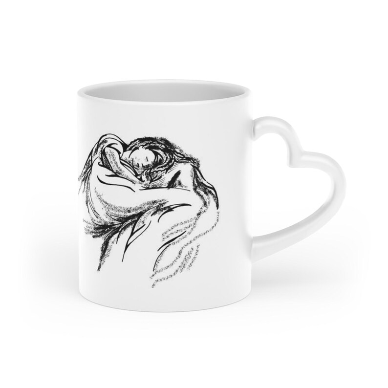 The Invisible Life of Addie Larue | Heart Handle Charcoal Sketch Mug ...
