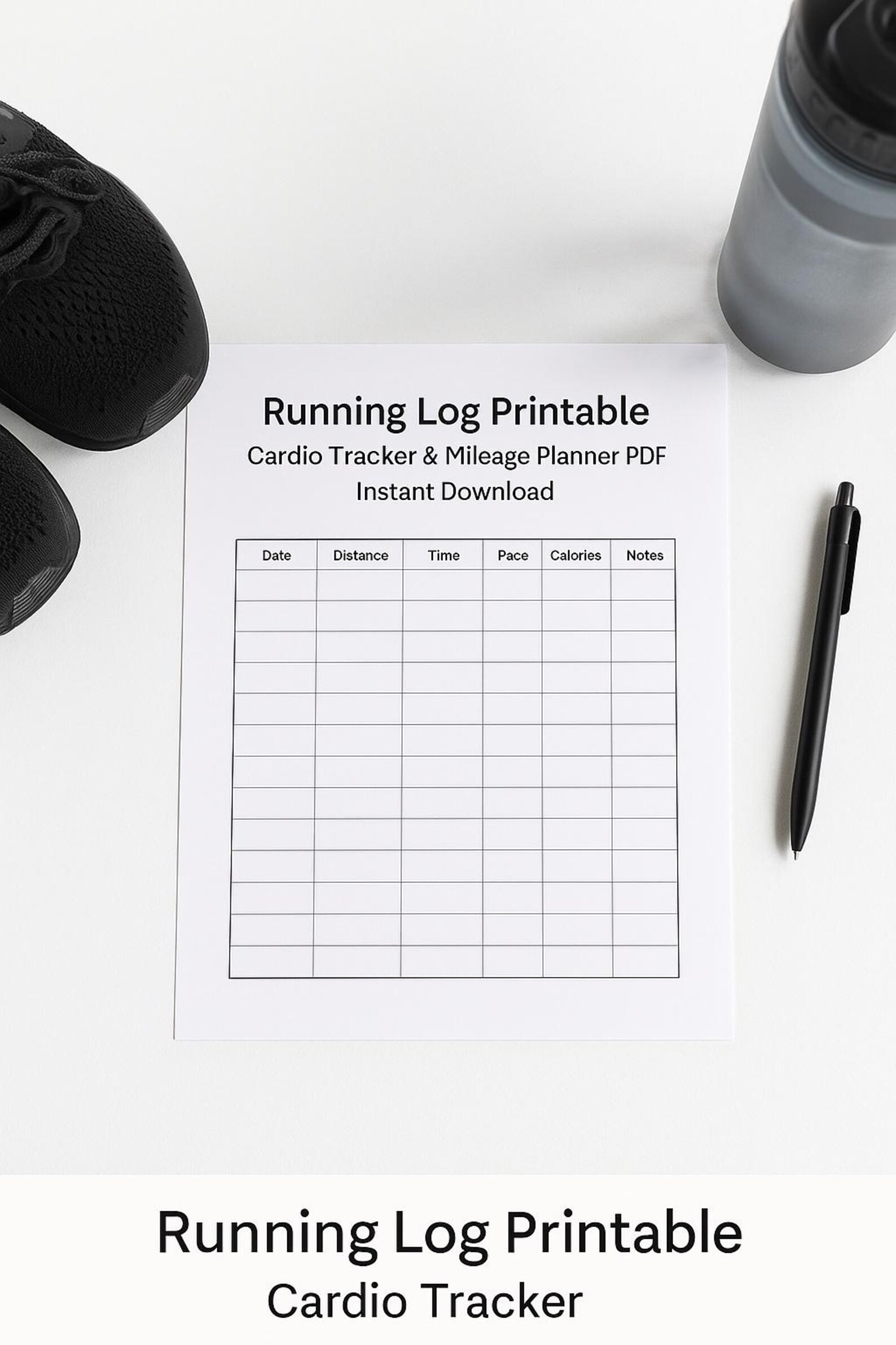 Running Log Printable Cardio Tracker & Mileage Planner PDF - Etsy