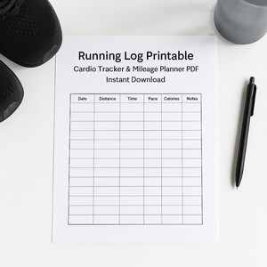 Running Log Printable Cardio Tracker & Mileage Planner PDF - Etsy