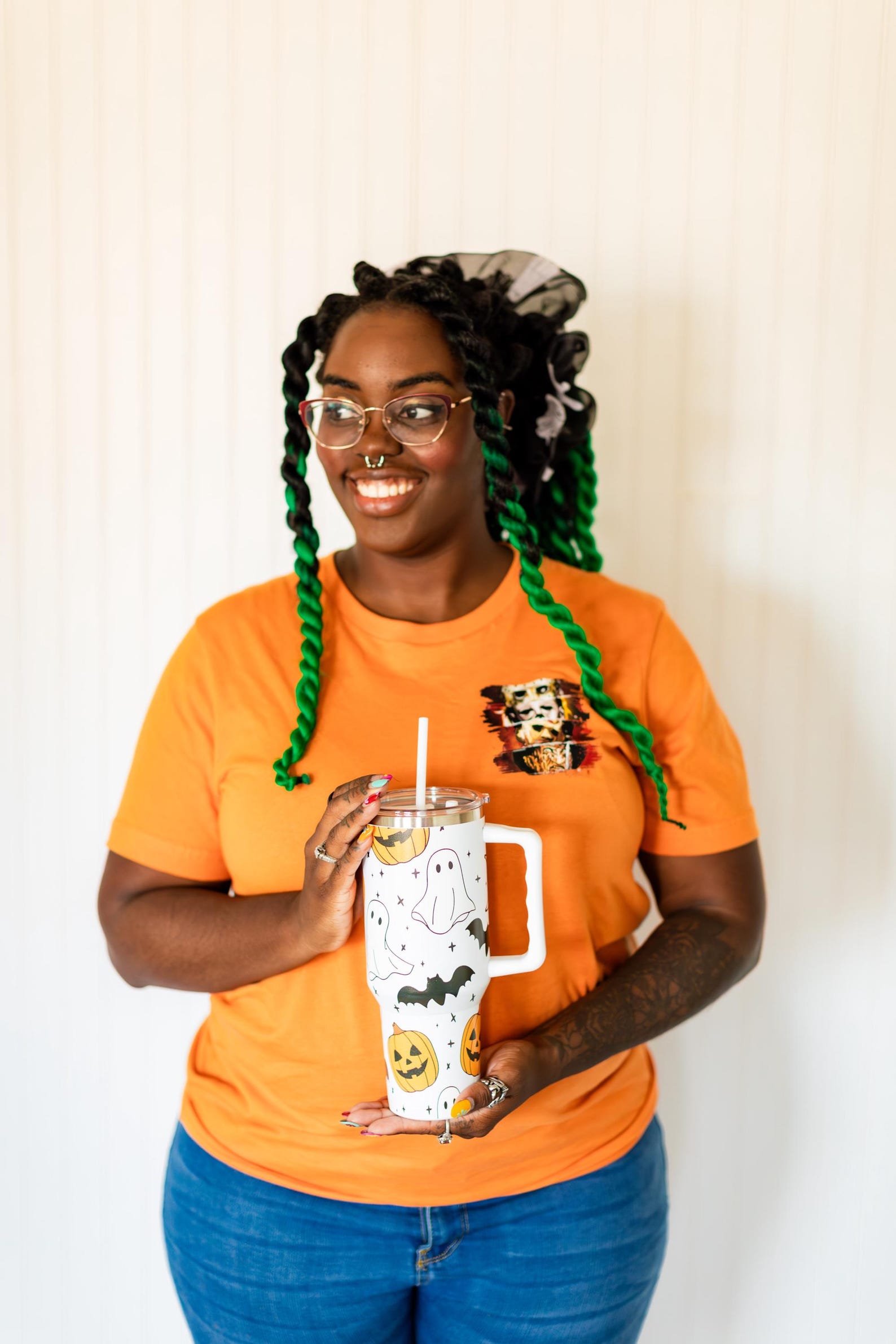 Bats and Boos 40oz Tumbler With Handle | Gothic Cup With Lid ...