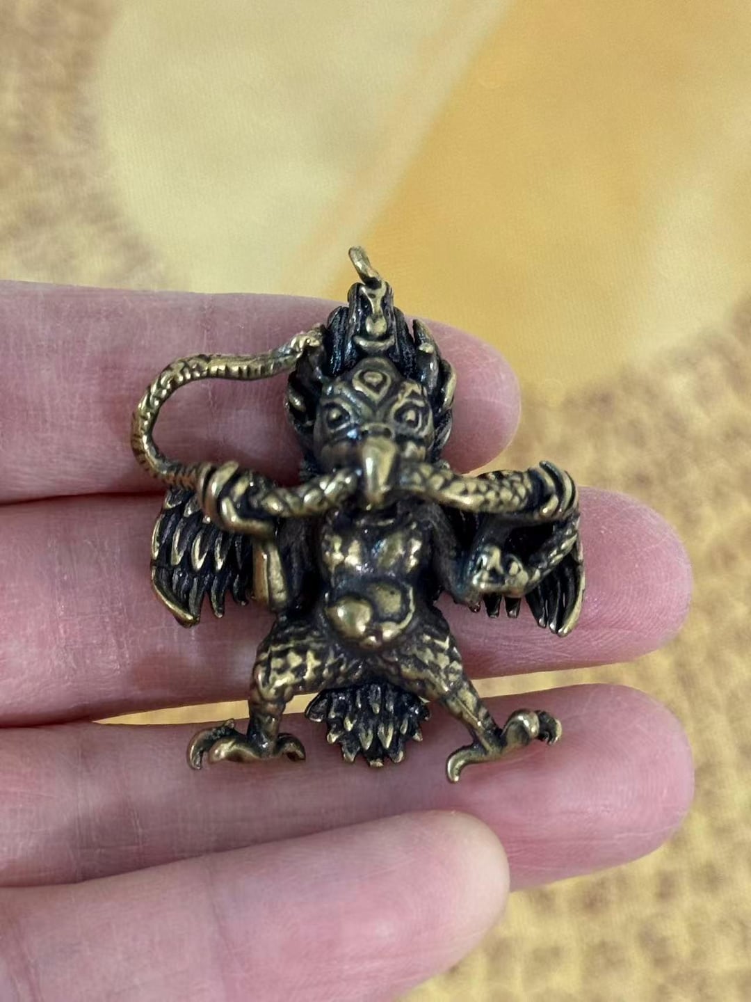 Mini Offering Buddhist Spread Wings Dapeng Bird Statue Pendant ...