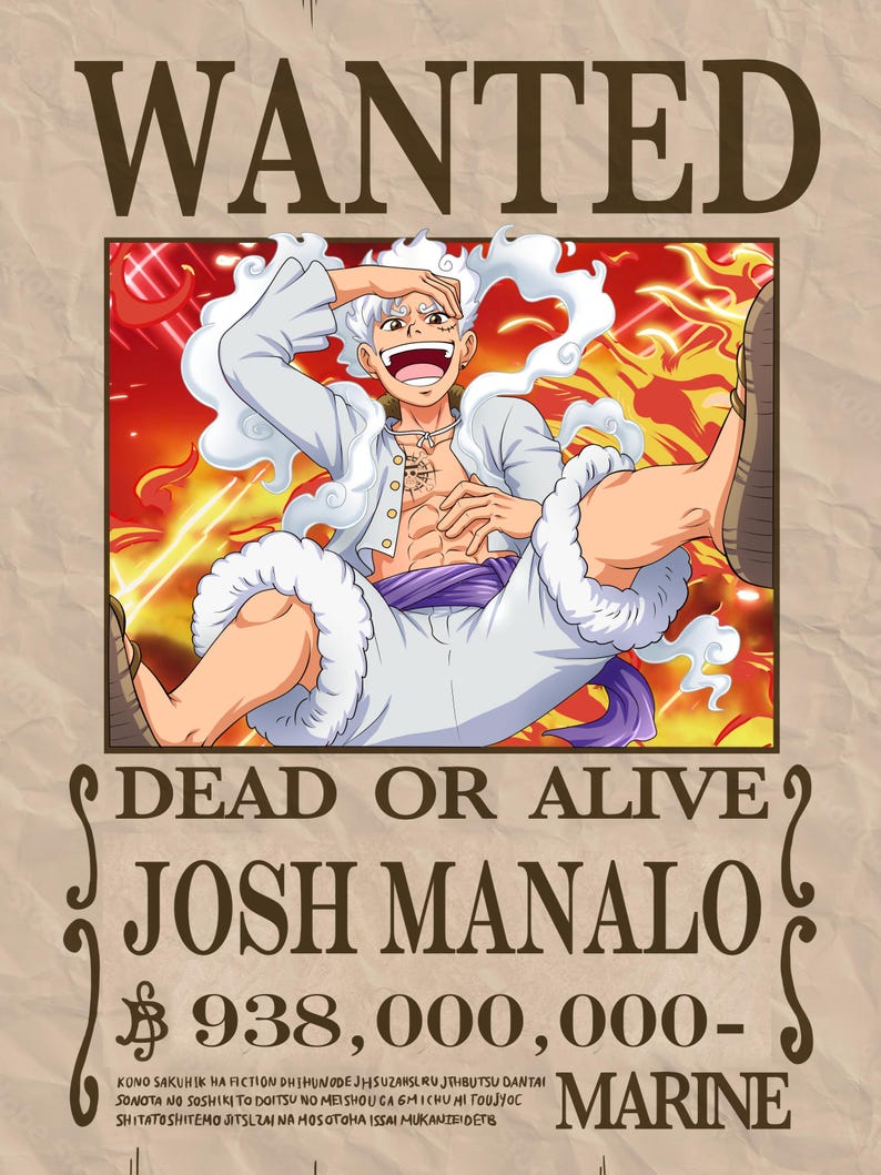 Custom Anime Wanted Poster: Personalized Portrait (digital) - Etsy