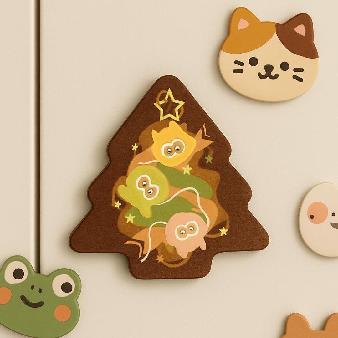 Splatoon-inspired Wooden Magnet | Handmade Tree Relief Carving - Etsy