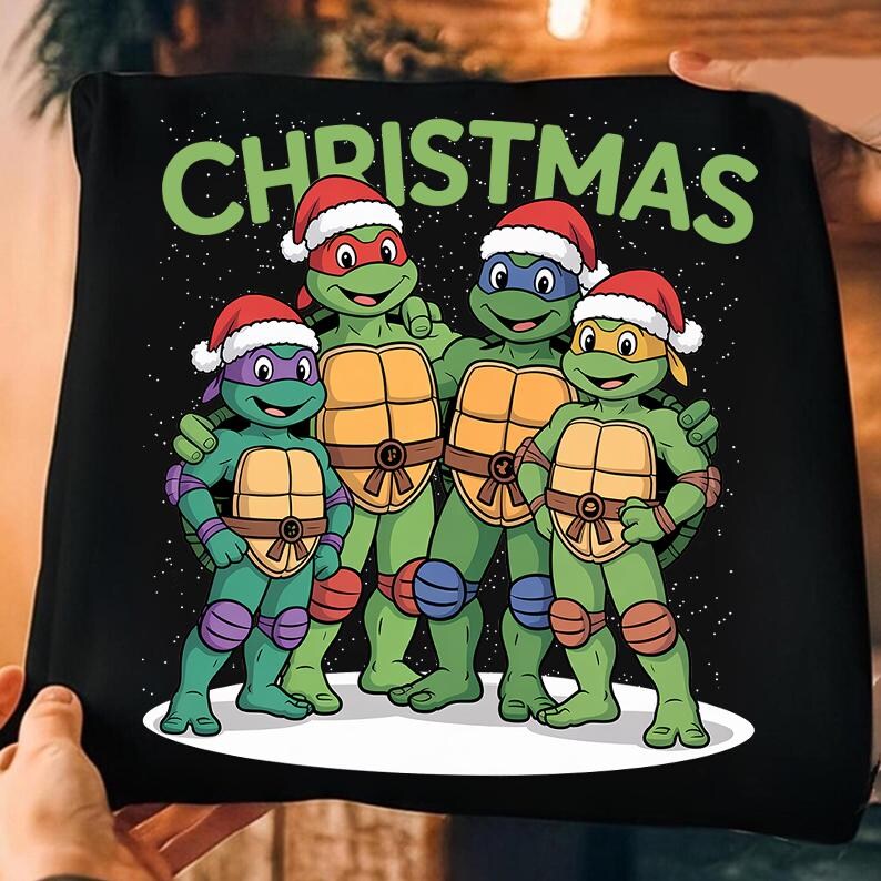 Ninja Turtles Christmas PNG Bundle 5 Designs – TMNT Santa Hats, Merry ...