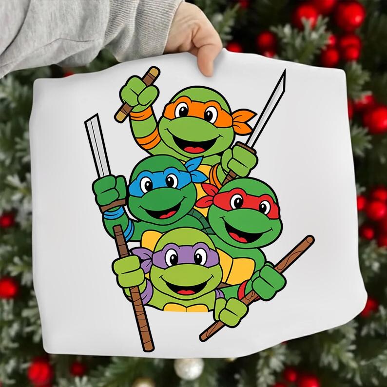 Ninja Turtles Christmas PNG Clipart – TMNT Santa Hats (digital Download ...
