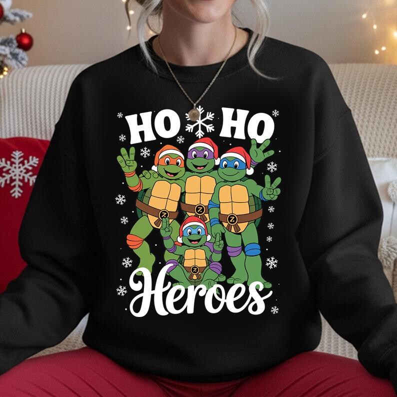 Ninja Turtles Christmas PNG Bundle 5 Designs – TMNT Santa Hats, Merry ...