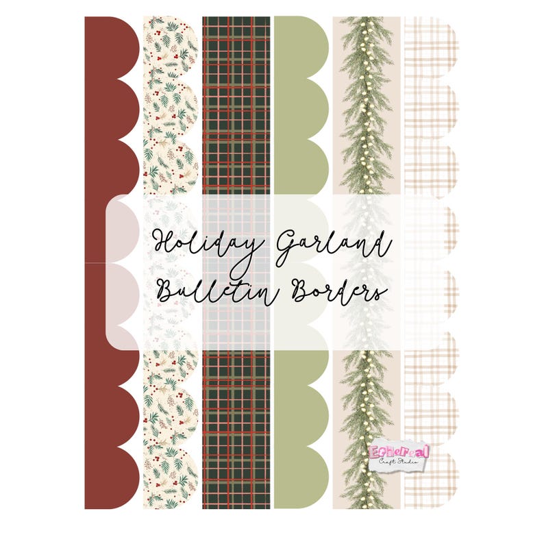 Christmas Bulletin Board Borders Printable Winter Holiday Garland ...