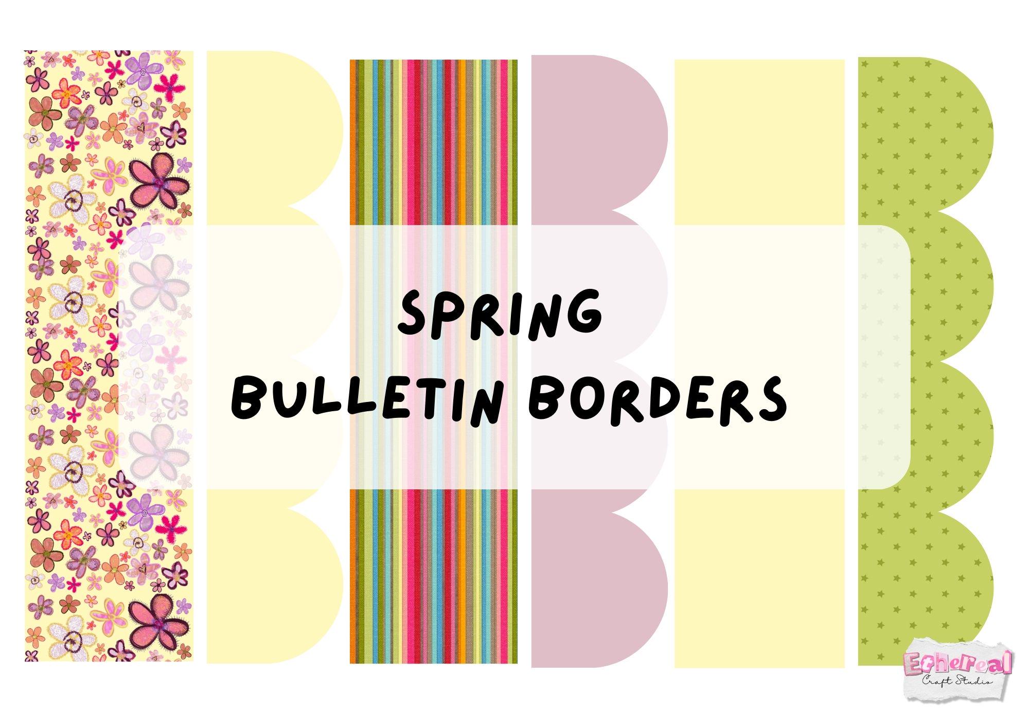 Spring Bulletin Board Borders Whimsical Flowers Printable School ...