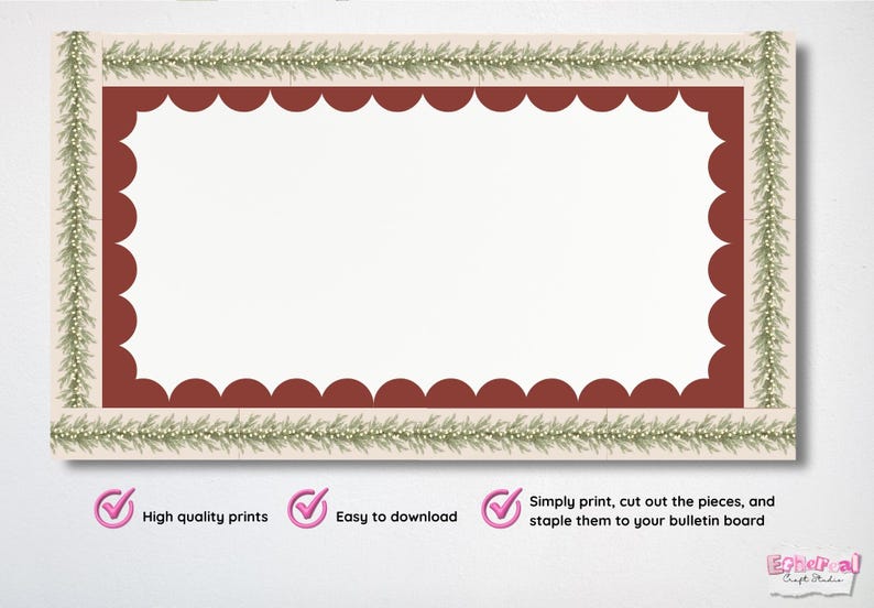 Christmas Bulletin Board Borders Printable Winter Holiday Garland ...