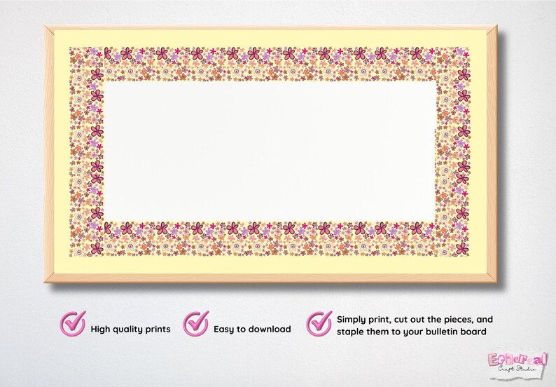 Spring Bulletin Board Borders Whimsical Flowers Printable School ...