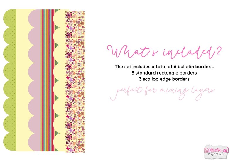 Spring Bulletin Board Borders Whimsical Flowers Printable School ...