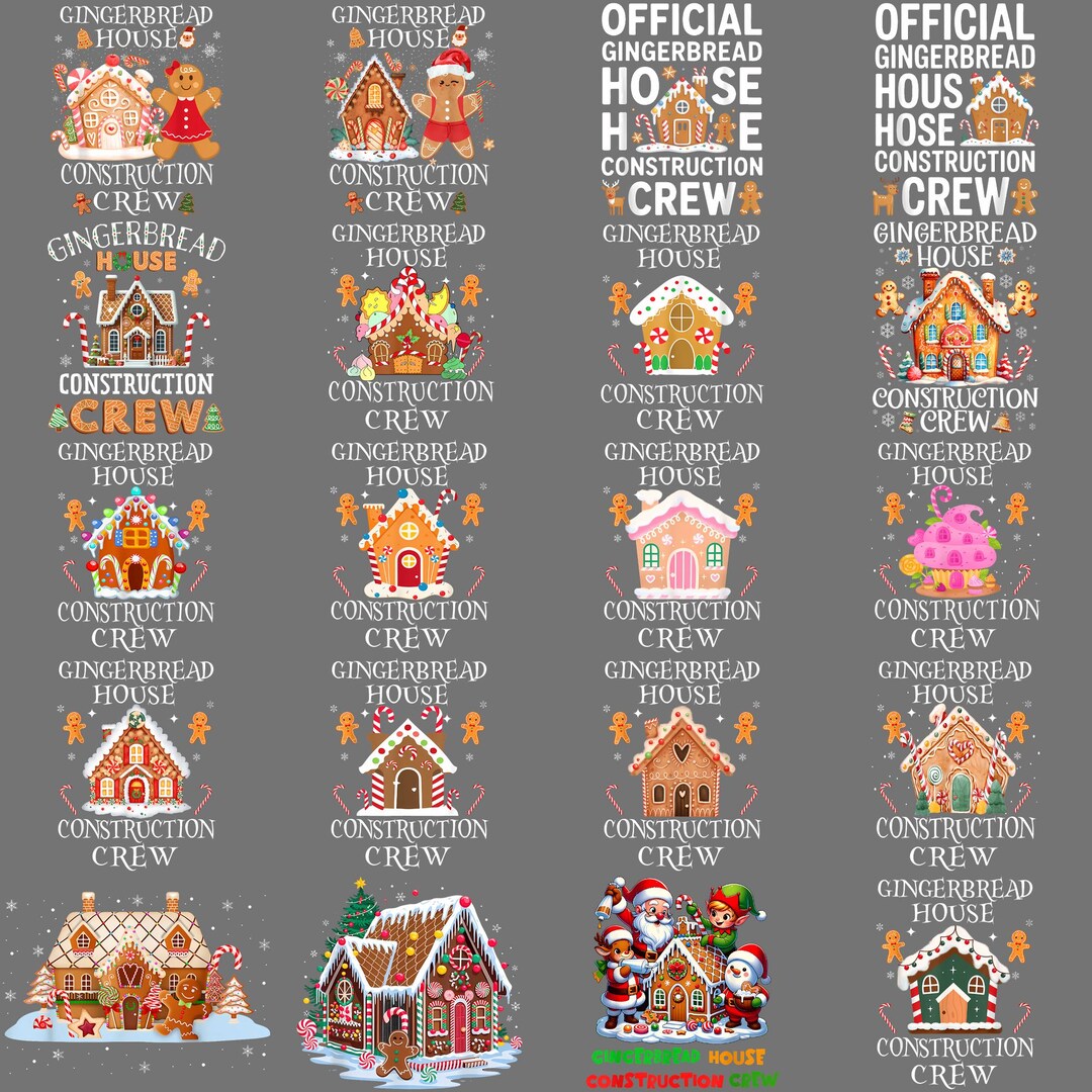 Gingerbread House Construction Crew PNG, Funny Decorating Baking ...